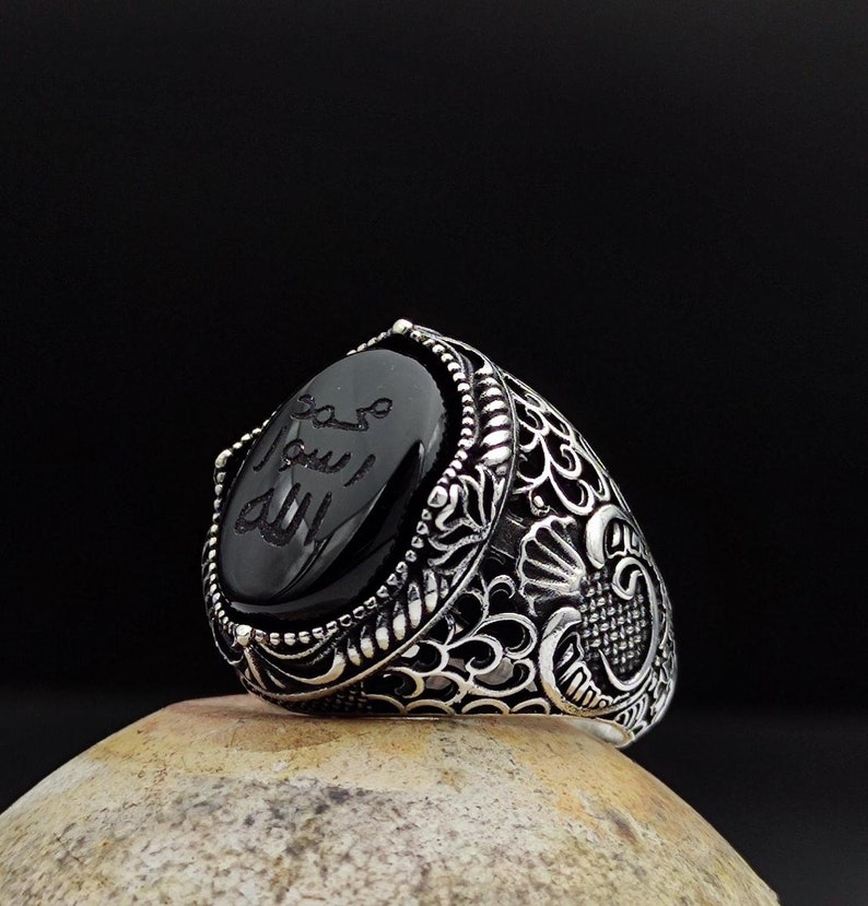 Seal of Prophet Muhammad Ring, 925 Sterling Silver, Handmade Turkish ...