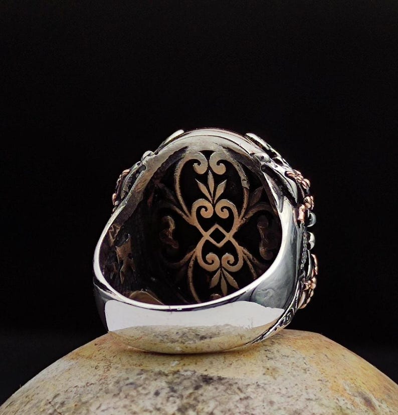 Seal of Prophet Muhammad Ring, 925 Sterling Silver, Handmade Turkish ...