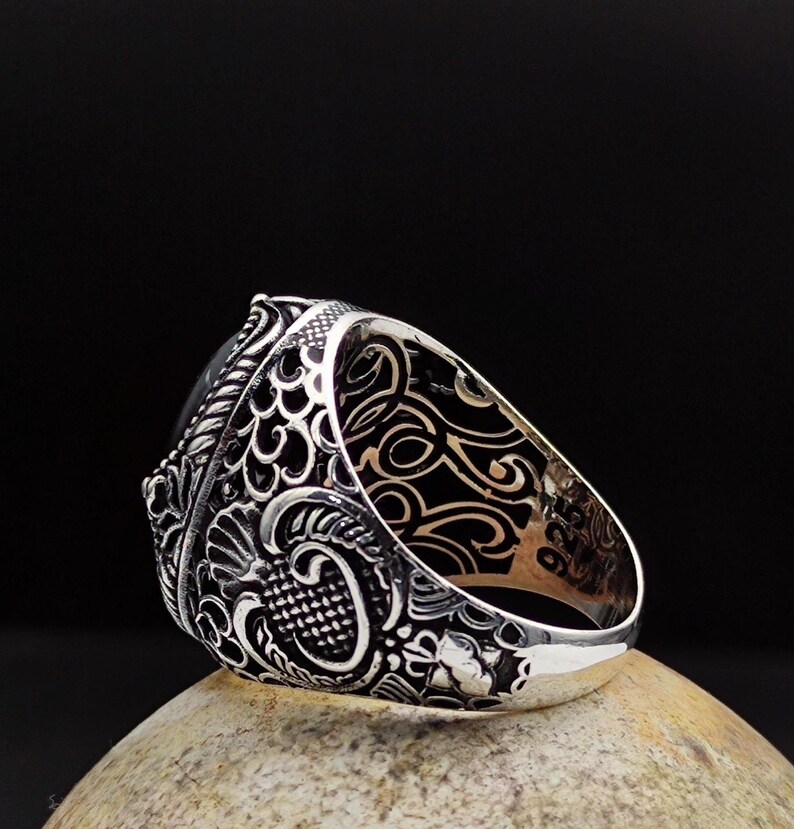 Seal of Prophet Muhammad Ring, 925 Sterling Silver, Handmade Turkish ...