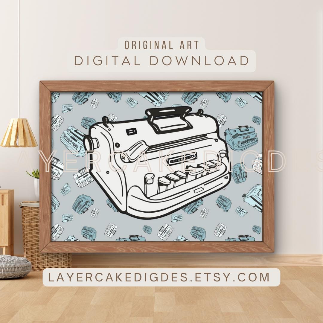 Braille Typewriter Art Print, Vintage Writer Gift (digital Download) - Etsy