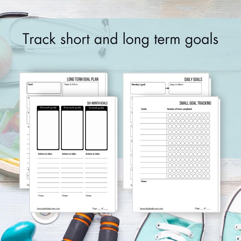 Printable Goal Setting Planner: Life, Health, Wellness, Fitness (PDF ...