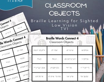 Classroom Bingo Cards: Braille for Sighted Learners, TVI, Low Vision ...