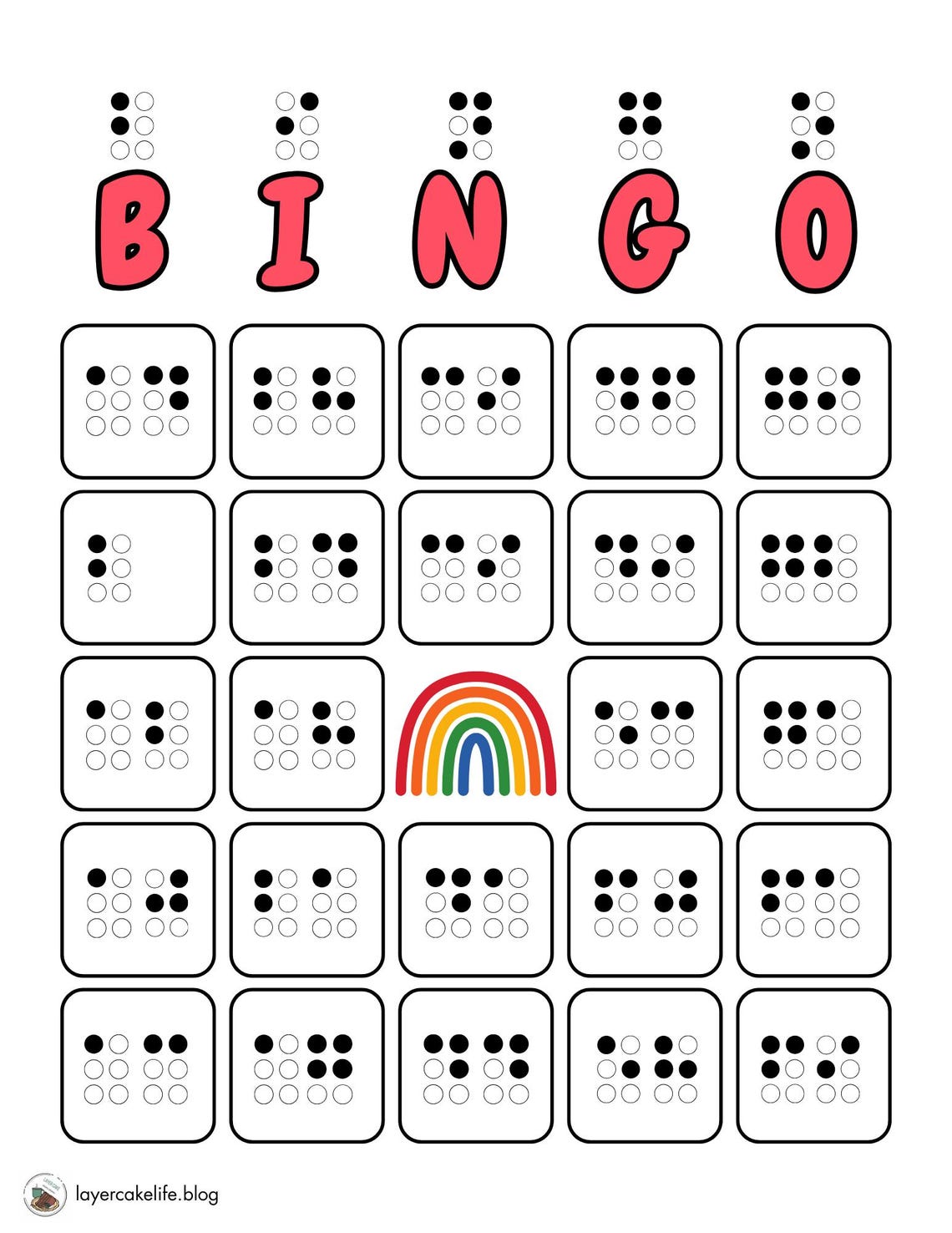 Classroom Bingo Cards: Braille for Sighted Learners, TVI, Low Vision ...