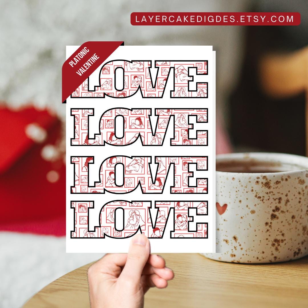 Printable Platonic Valentines Day Card for Friend Card for Bestie ...