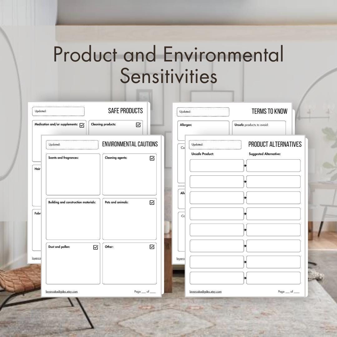 Allergy Binder Printable Planner Food Allergy Tracker for Parents for ...