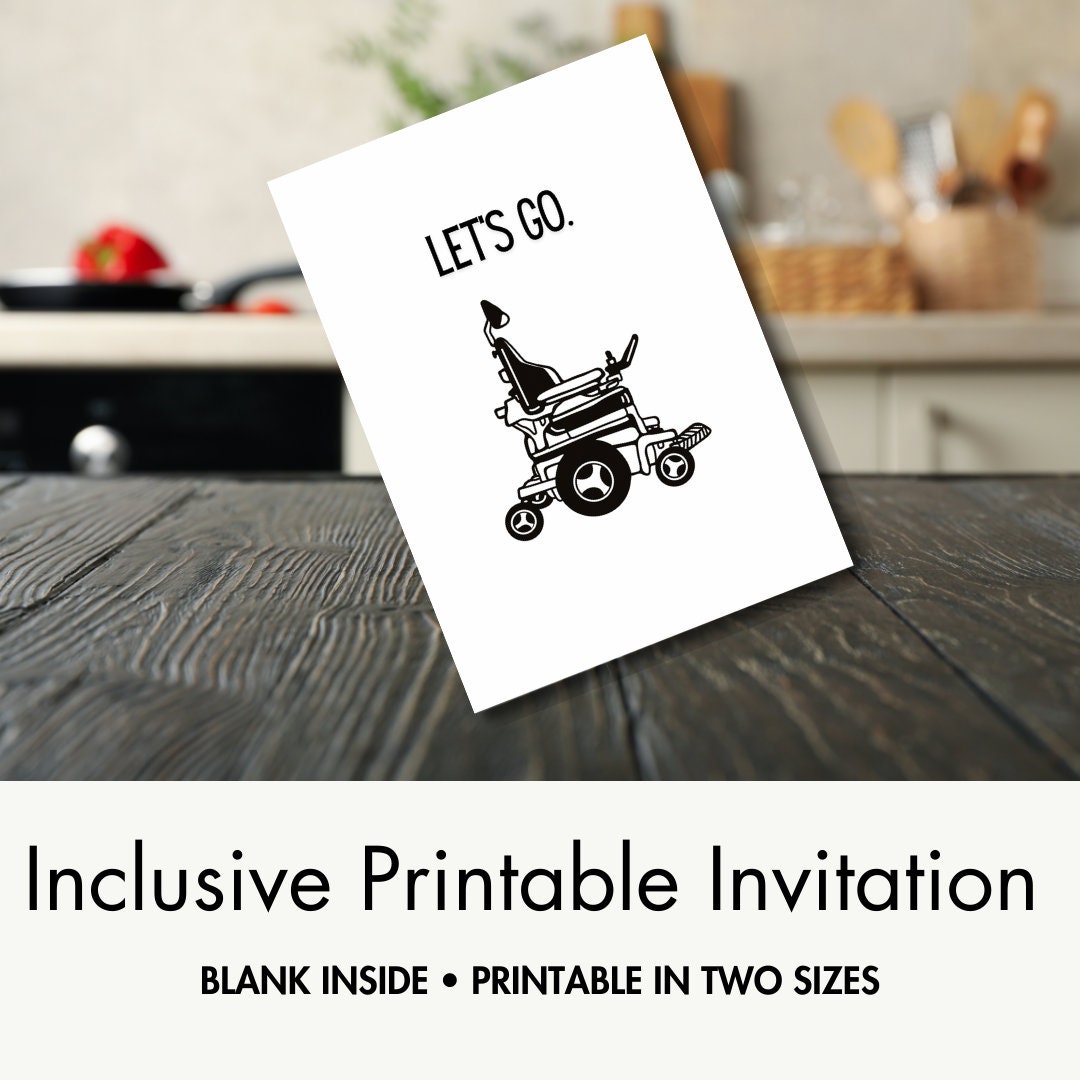 Inclusive Wheelchair Invitation: Funny Disability Card (PDF) - Etsy