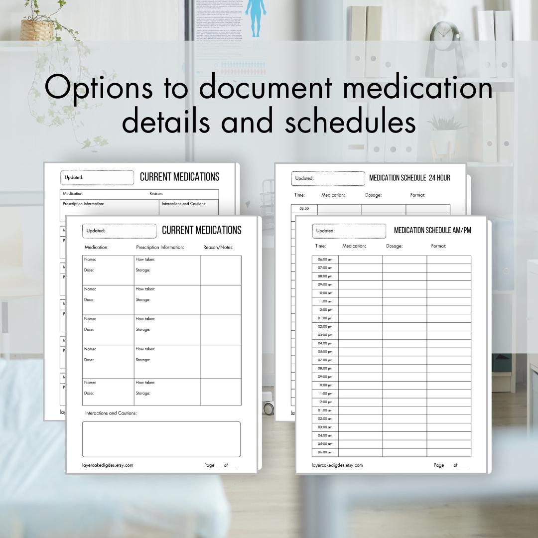 Printable Binder Medical Basics for Caregiver for Healthcare for ...