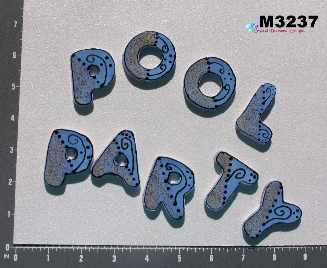 Pool Party Word Handmade Ceramic Mosaic Tiles to Use in Your - Etsy