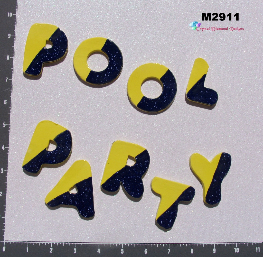 Pool Party Word Handmade Ceramic Mosaic Tiles to Use in Your - Etsy