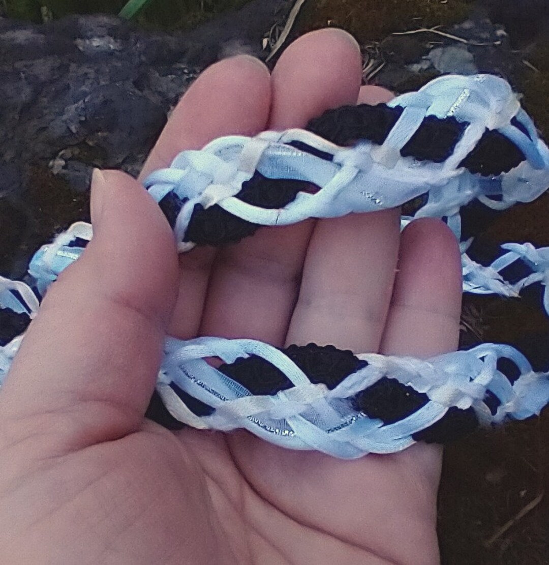 Handfasting Cords - Black and White Loops and Organza Satin Ribbon ...