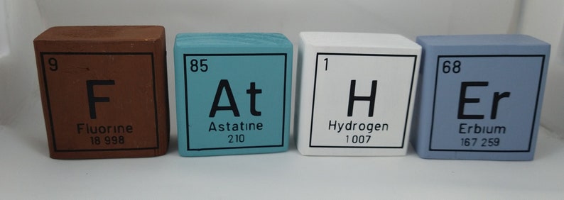 FATHER Periodic Table of Elements Word Block Decor - Etsy