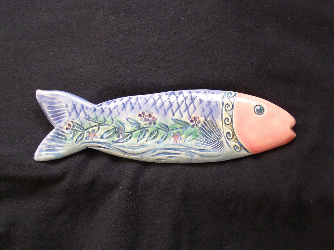 Ceramic Skinny Fish Wall Tile for Home or Garden, Fish Lover Gift ...
