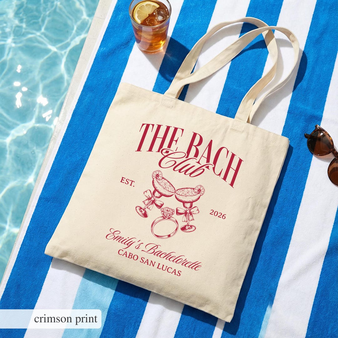 The Bach Club Tote Bag Personalized Bachelorette Party Favor, Custom ...