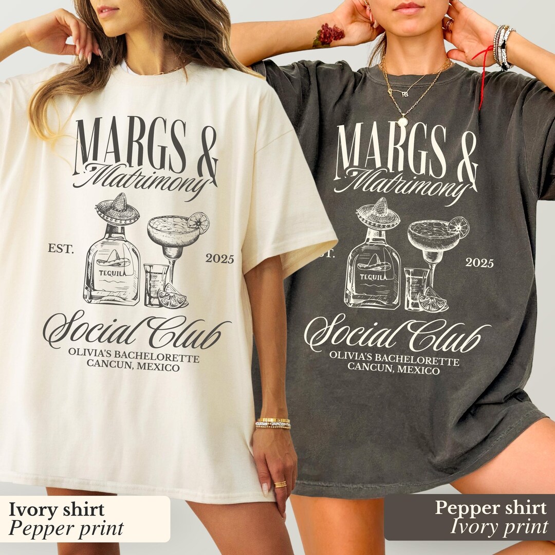 Margs & Matrimony Bachelorette Shirt: Custom Mexico Bridal Party Tee - Etsy