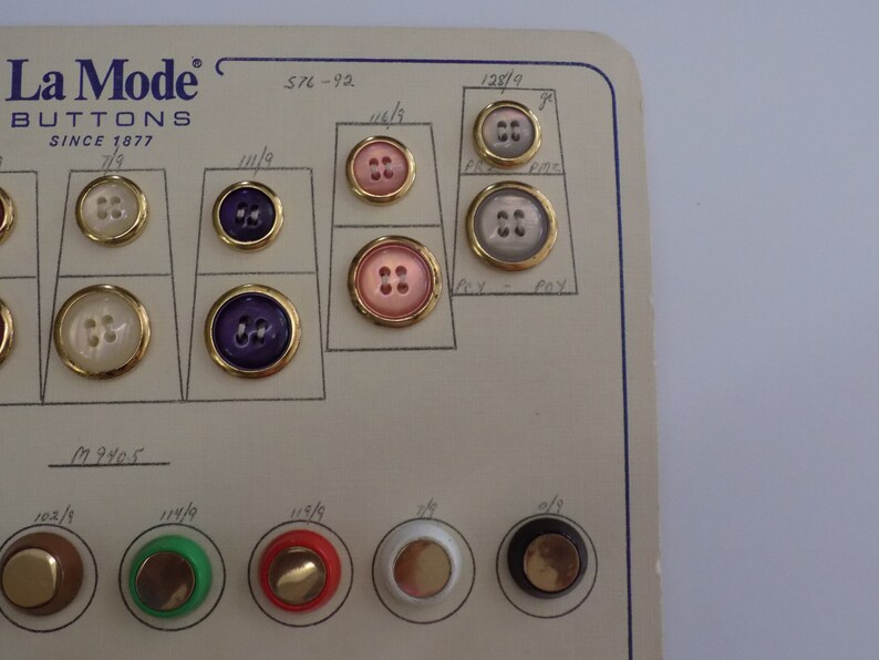 Buttons, La Mode, B. Blumenthal, Salesman's Samples - Etsy