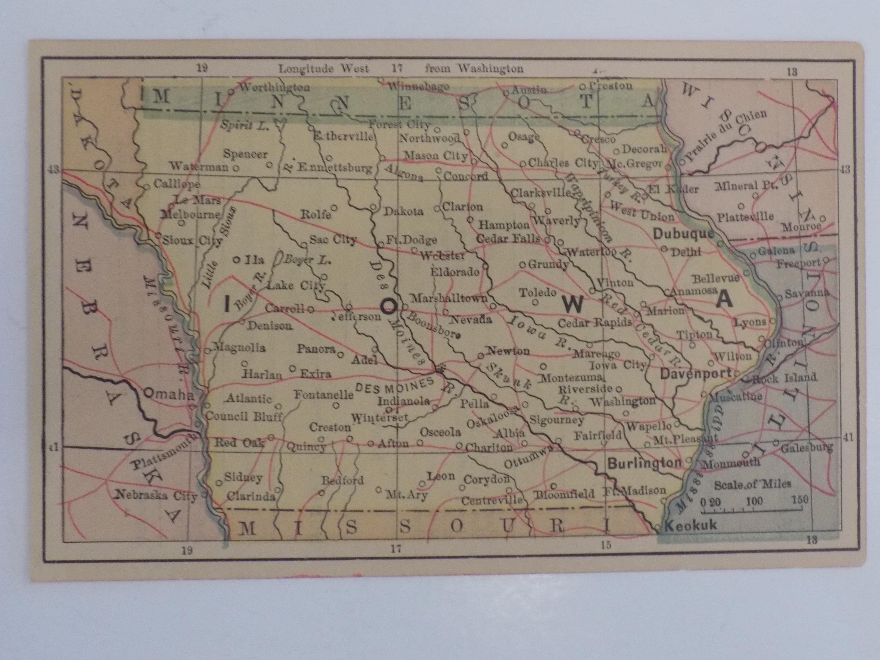 FREE SHIPPING!!!! Miniature Maps, Iowa, Antique, United States - Etsy