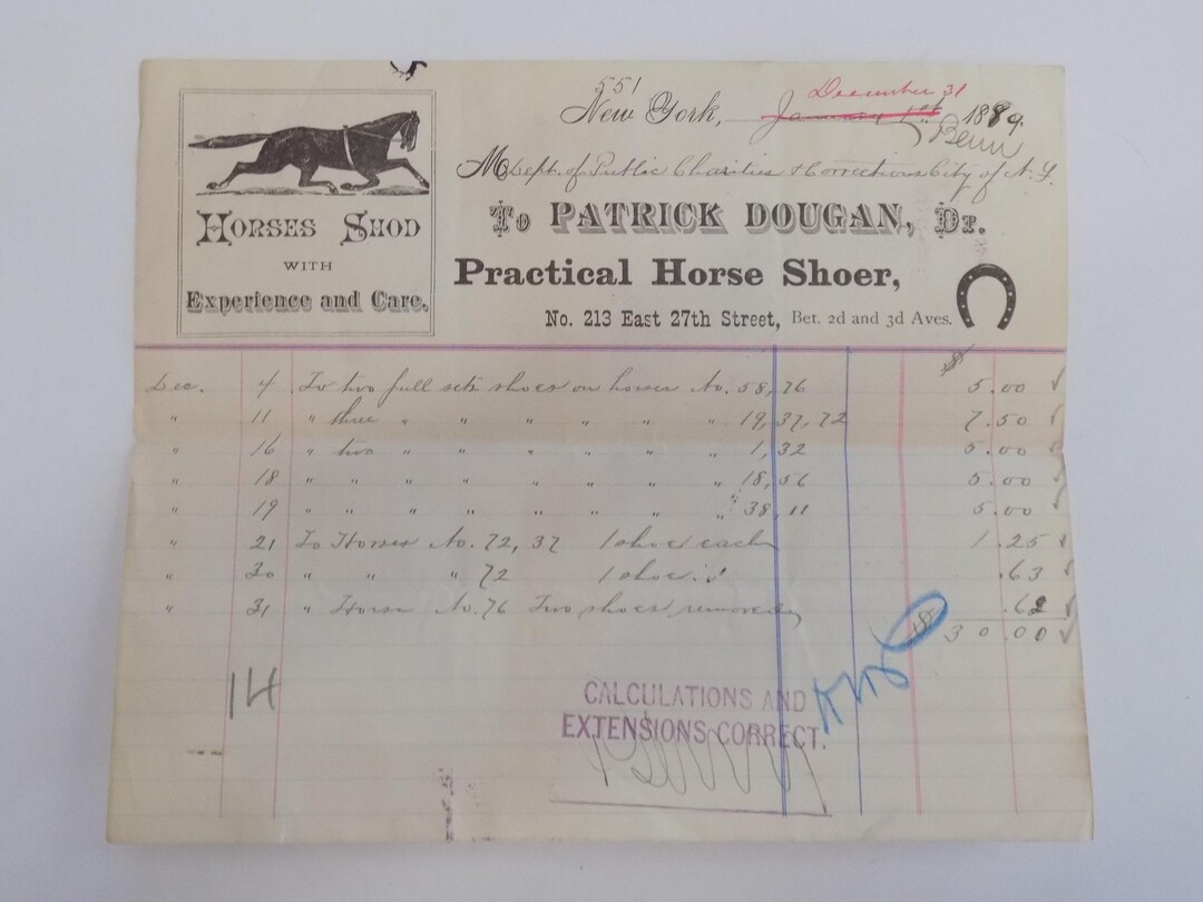 FREE SHIPPING!!!! Billhead, Receipt, Invoices, Ephemera, New York ...