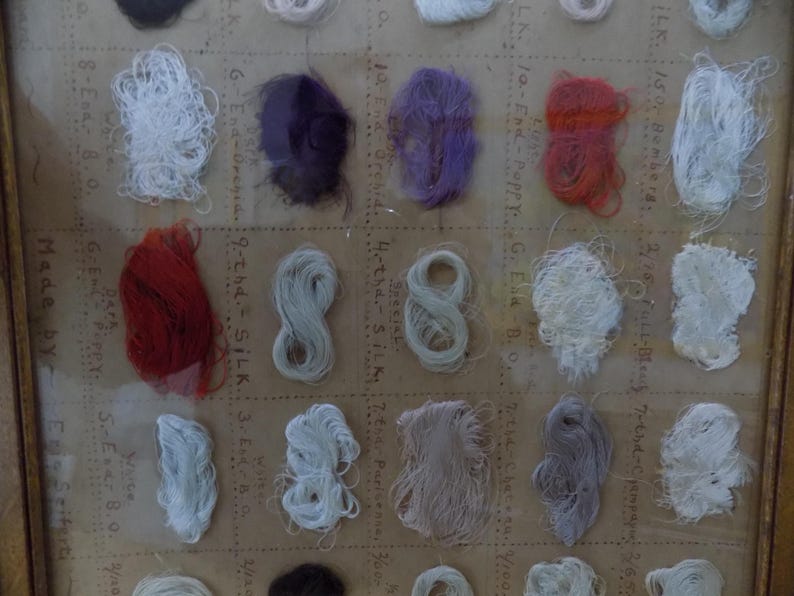 Sample Board, Thread, Silk, Cotton, Framed, Display, Antique, Vintage ...