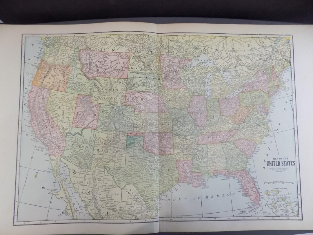 FREE SHIPPING!!!! Maps, United States, George F. Cram - Etsy