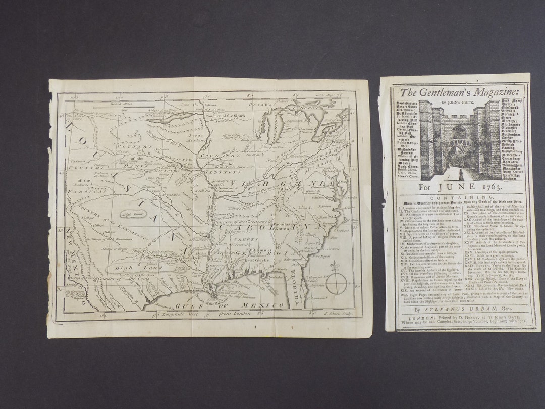 Maps, Spanish and the American Colonies, the Gentleman's Magazine 1763 ...