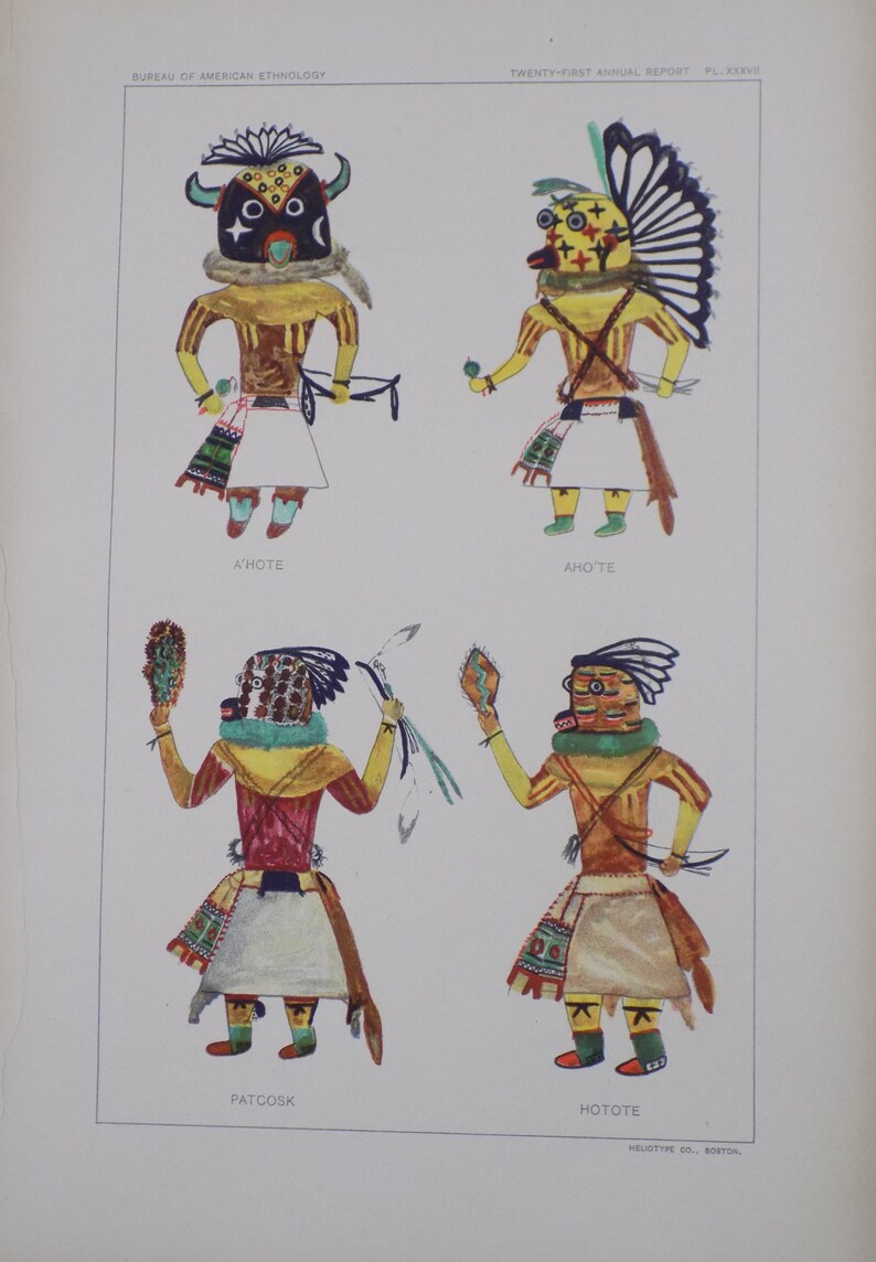 Indians, Native Americans, Kachinas, Bureau of American Ethnology, Hopi ...