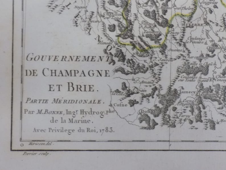 Maps, France, French, Antique, Gouvernment De Champagne Et Brie ...