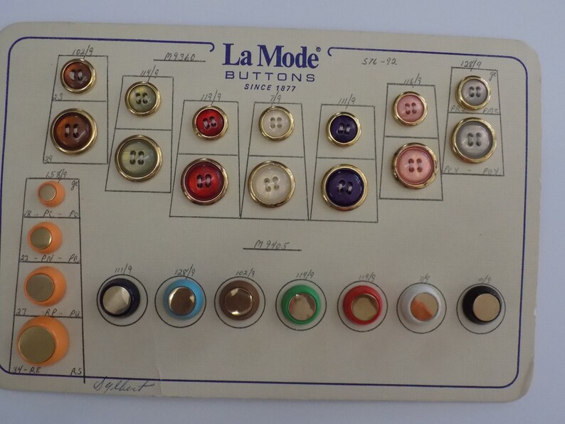 Buttons, La Mode, B. Blumenthal, Salesman's Samples - Etsy
