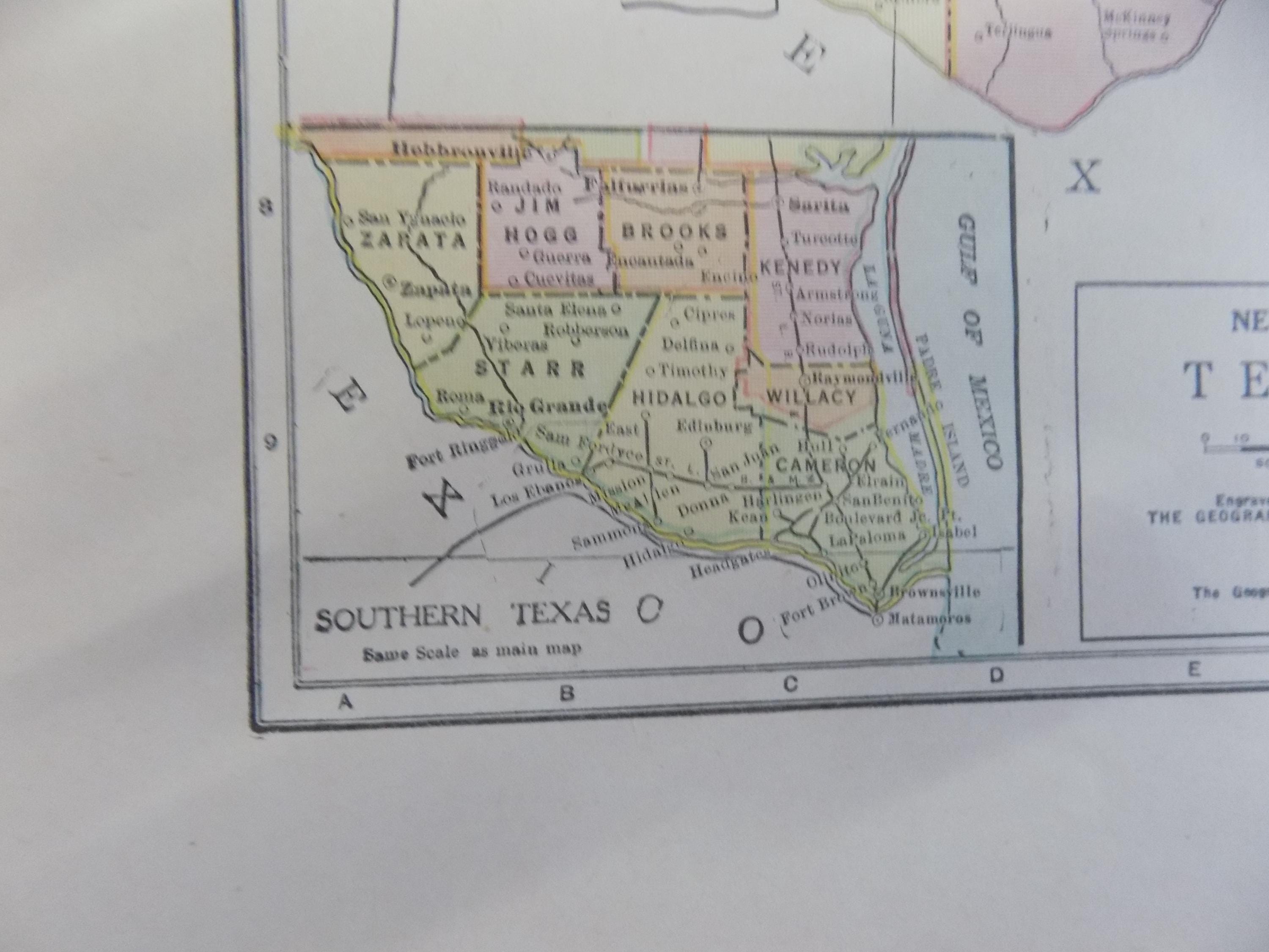 Map, United States, Texas, Geographical Map Company - Etsy