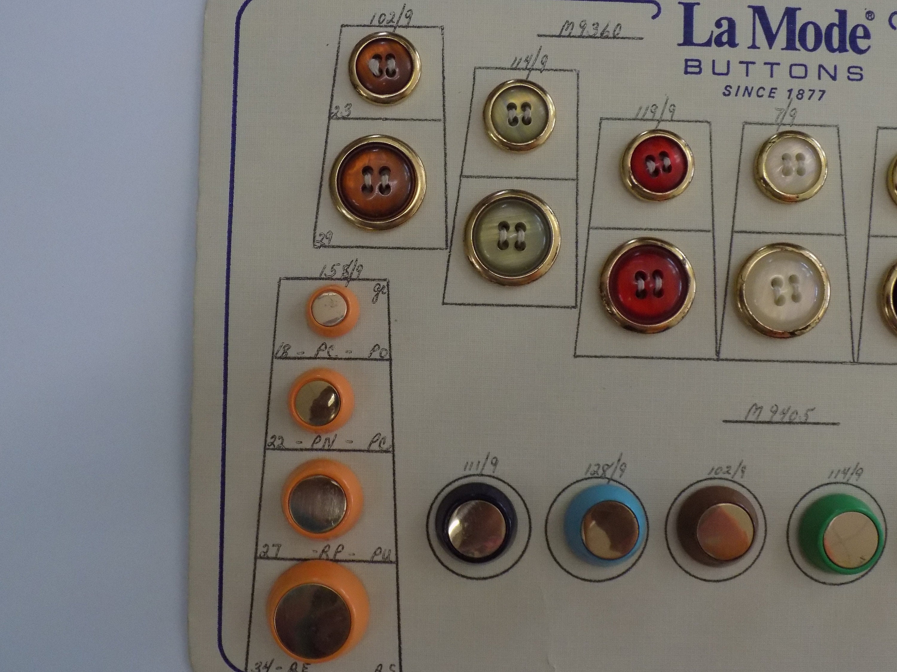 Buttons, La Mode, B. Blumenthal, Salesman's Samples - Etsy