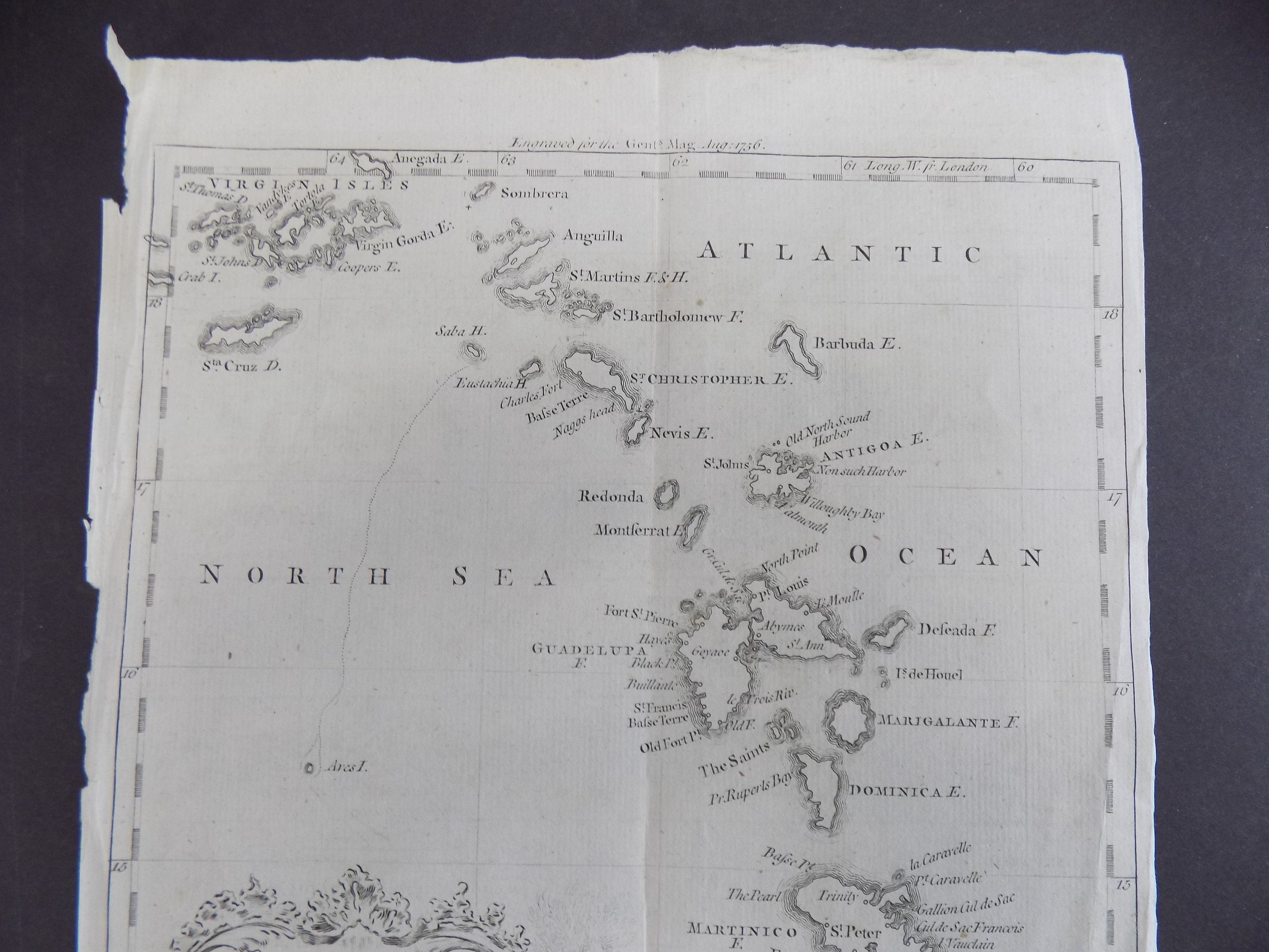 FREE SHIPPING!!!! Maps, Caribbean Islands, the Gentleman's Magazine ...