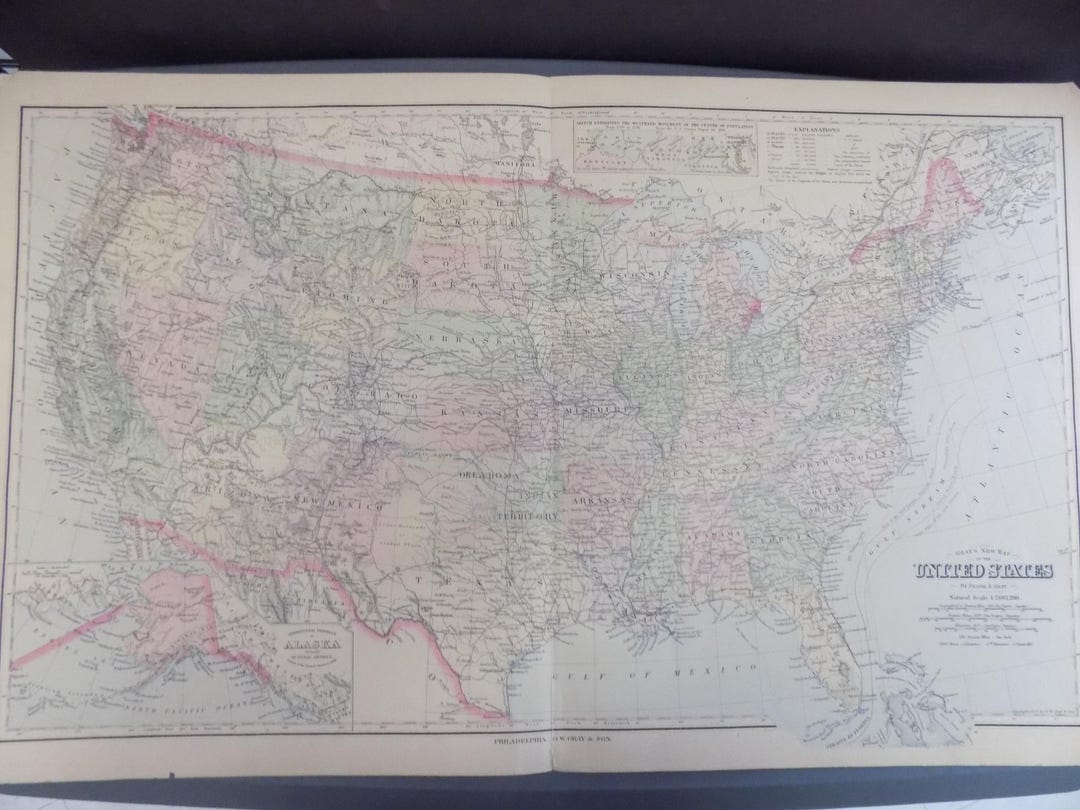 Maps, United States, Antique - Etsy