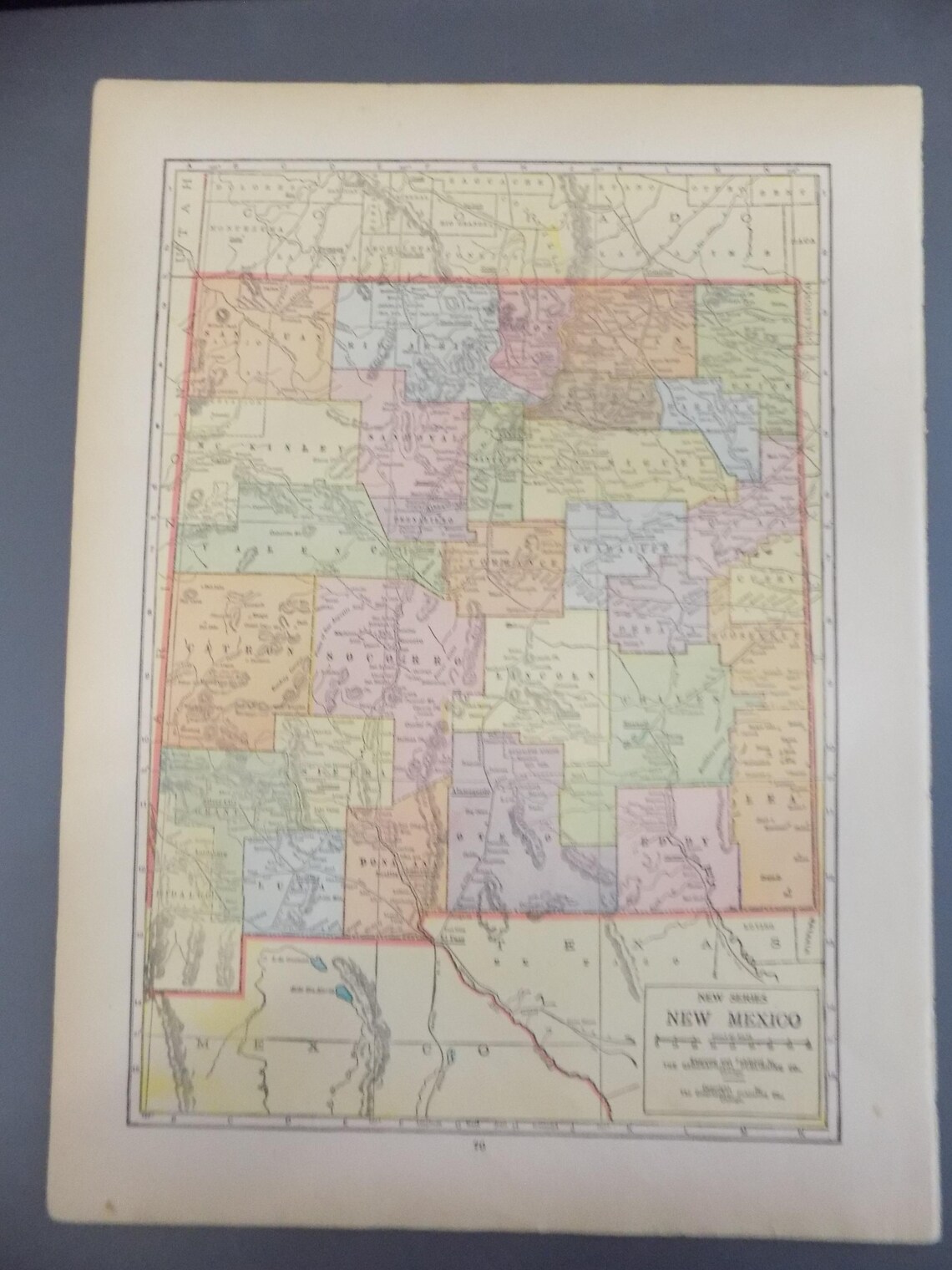 Map, United States, New Mexico, Geographical Map Company - Etsy