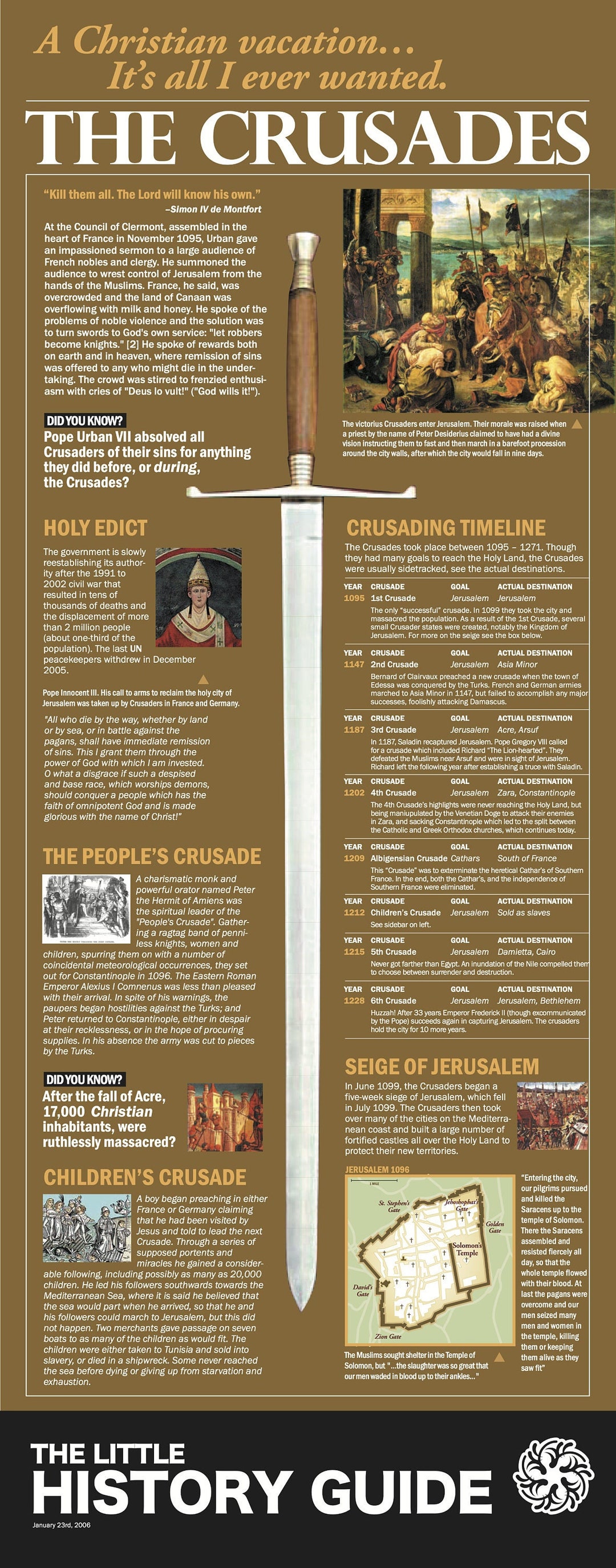 The Crusades Infographic Poster - Etsy