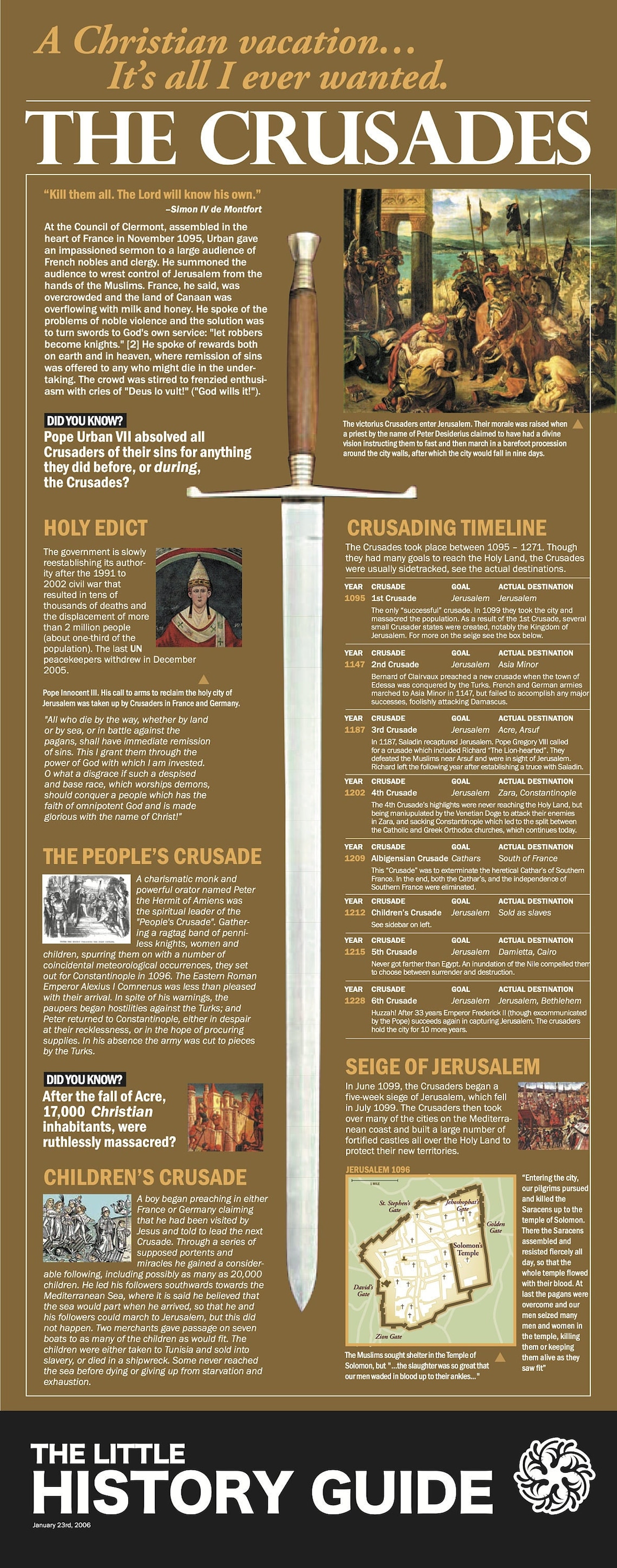 The Crusades Infographic Poster - Etsy