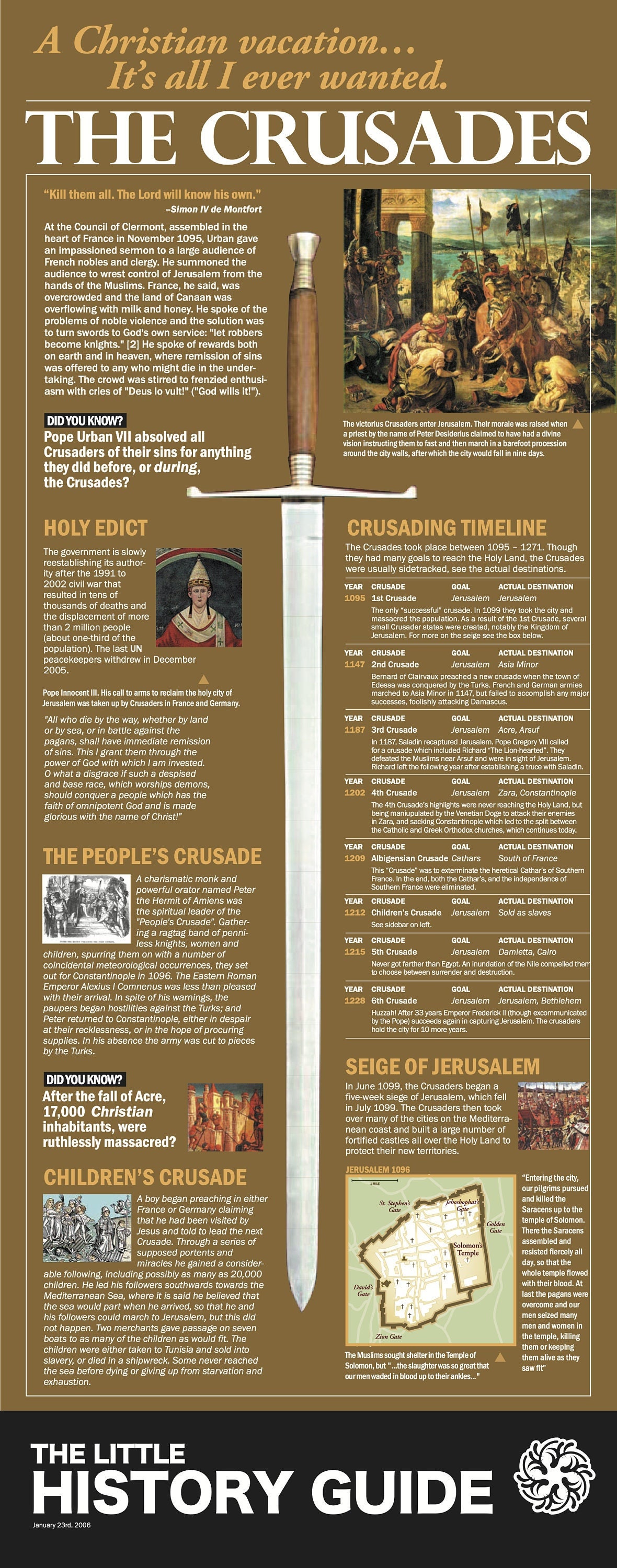 The Crusades Infographic Poster - Etsy