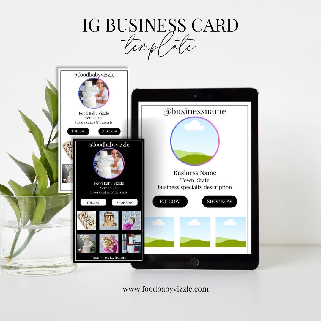 Instagram Business Card, IG Business Card, Baker Business Card, QR Code ...