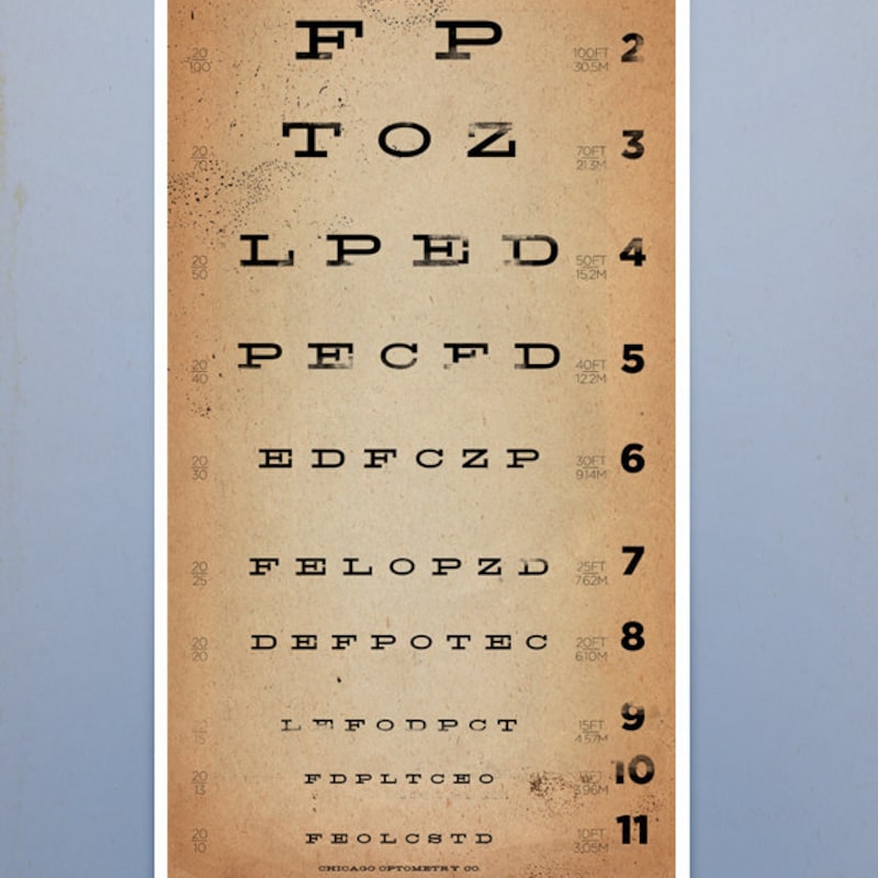 Vintage Eye Chart - Etsy