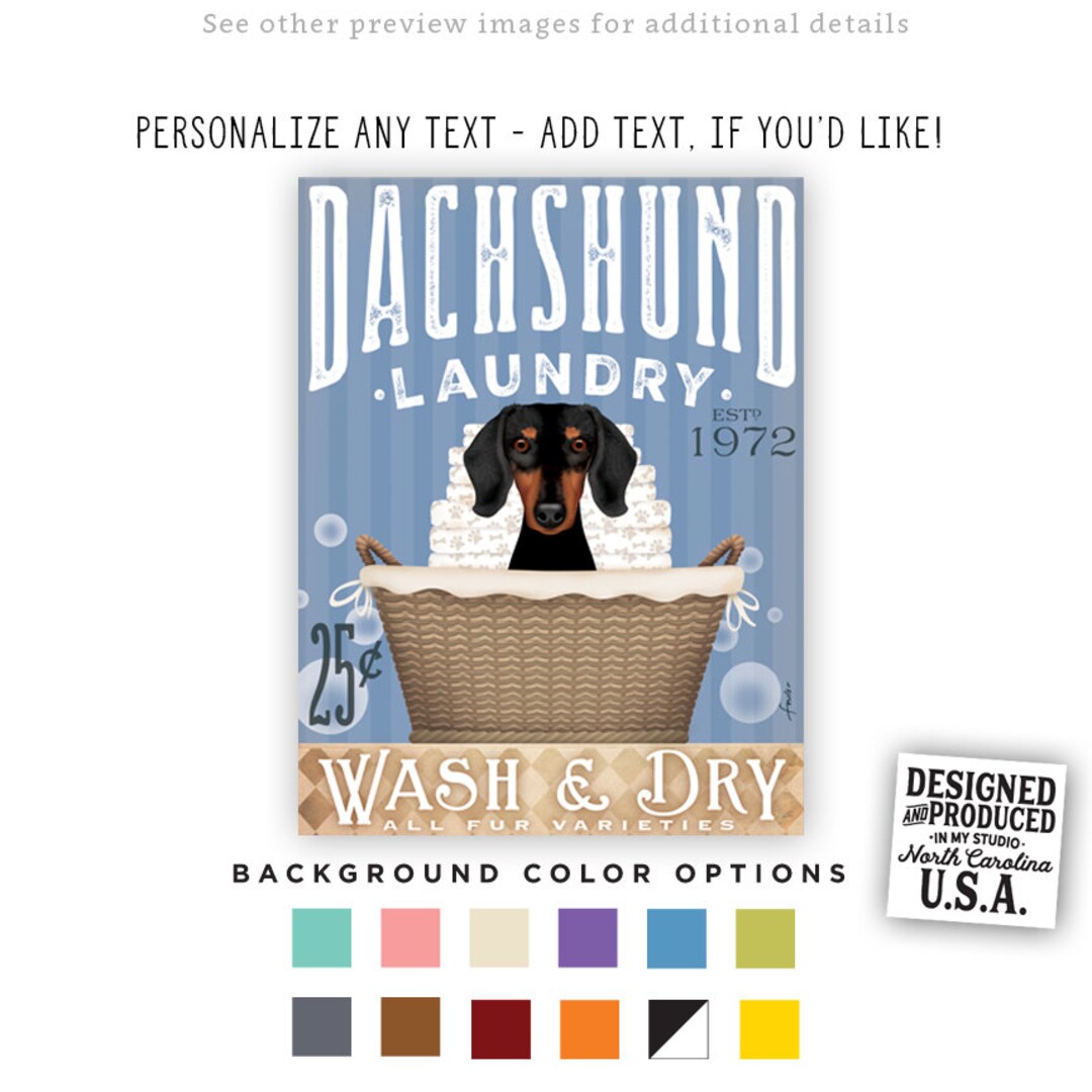 Dachshund, Doxie, Wiener, Dog, Laundry, Basket, Wash, Dry, Fold, CANVAS ...