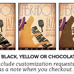 Labrador Jazz Club Dog Graphic Illustration on Gallery Wrapped Canvas ...