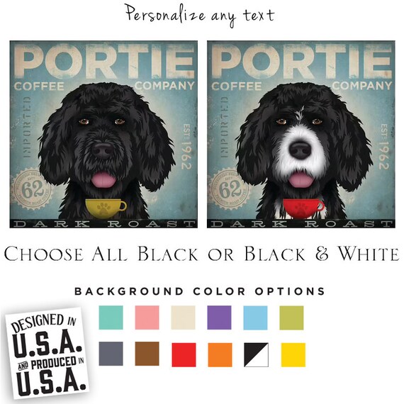 Portuguese Water Dog Portie Dog Coffee Barista Coffee | Etsy