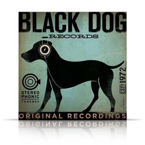 BLACK DOG Labrador Records Album Artwork on Gallery Wrapped - Etsy