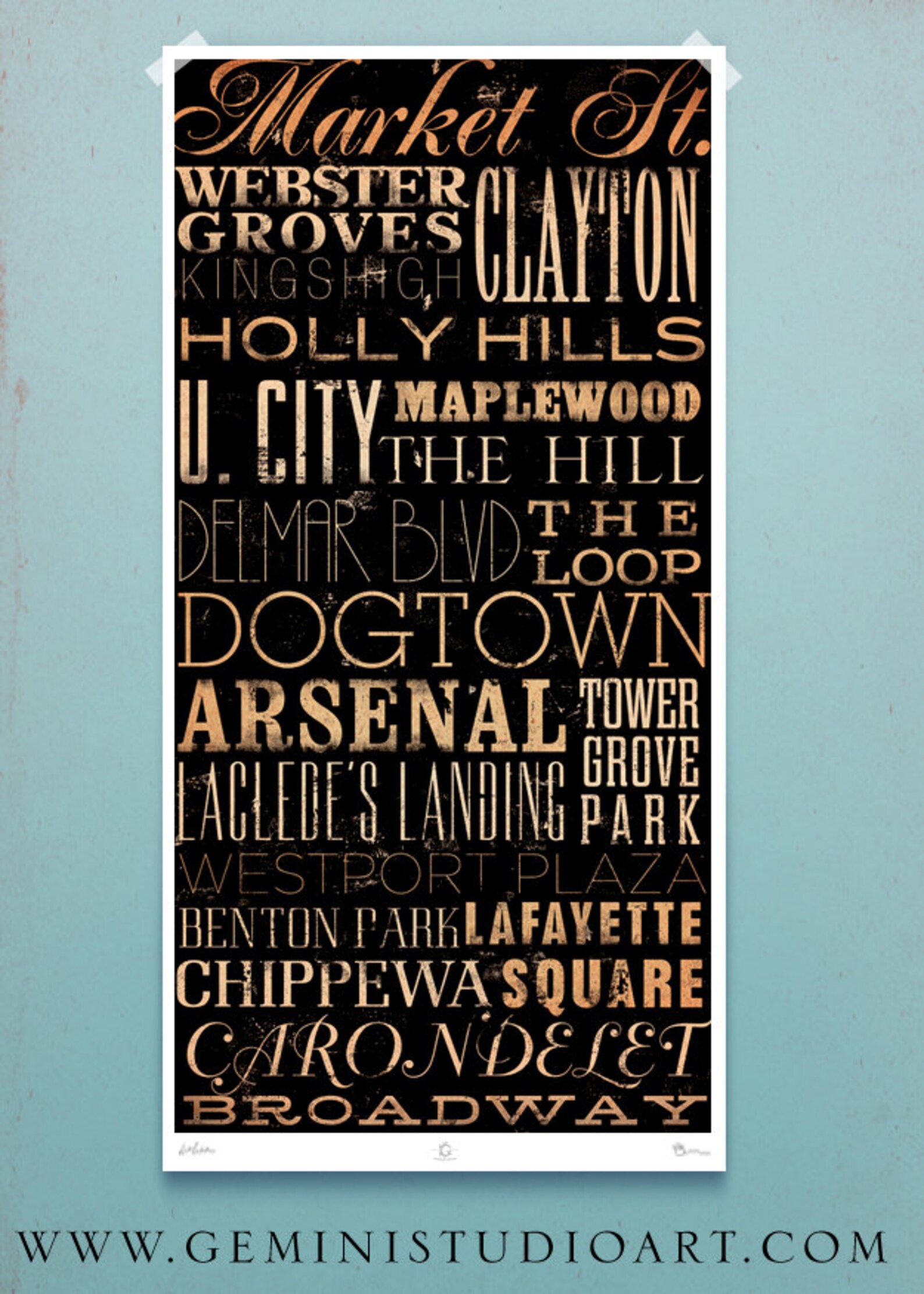 Saint Louis Typography Graphic Word Art Giclee Signed Archival - Etsy