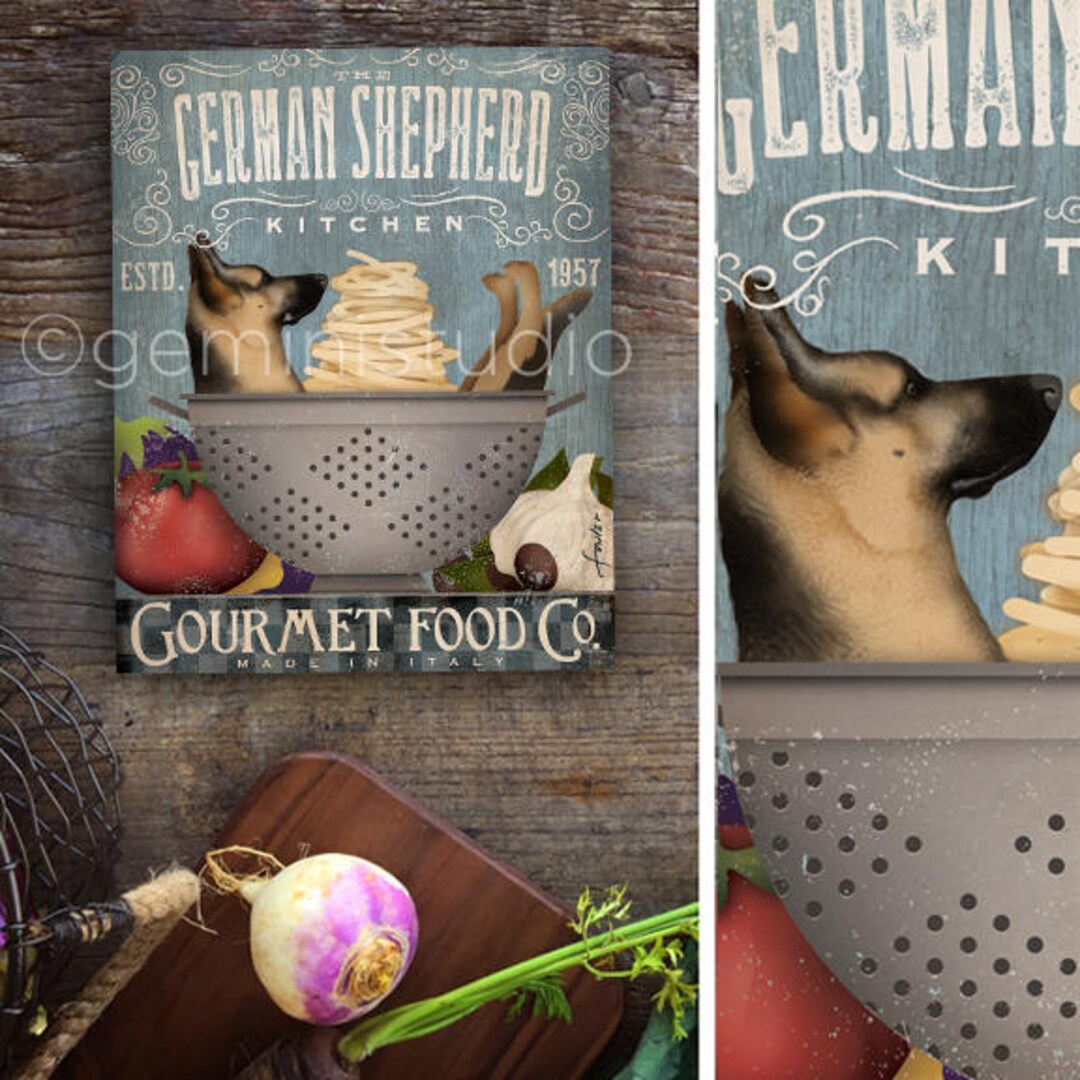 German Shepherd Dog Kitchen Artwork on Gallery Wrapped Canvas by ...