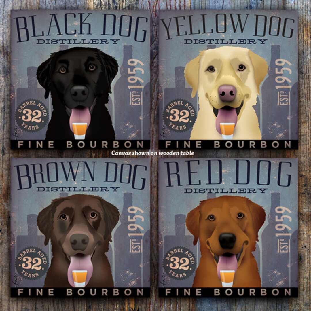 Labrador, Lab, Dog, Bourbon, Whisky, Whiskey, Bar Art, Dog Lover, Black ...
