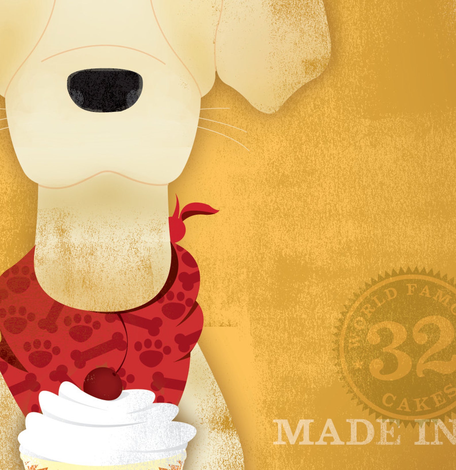 Yellow Labrador Dog Baking Company Cupcake Art on Gallery | Etsy