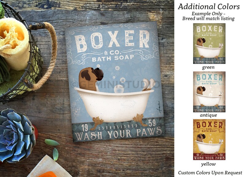 Boxer Dog Bath Bubble Bath Clawfoot Tub Soap Bathroom - Etsy