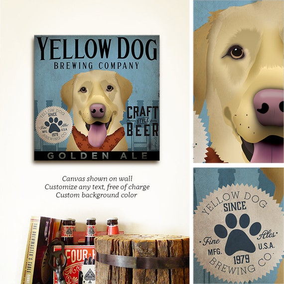 Lab Labrador Yellow Lab Beer Brewing Brewery Bar Art - Etsy