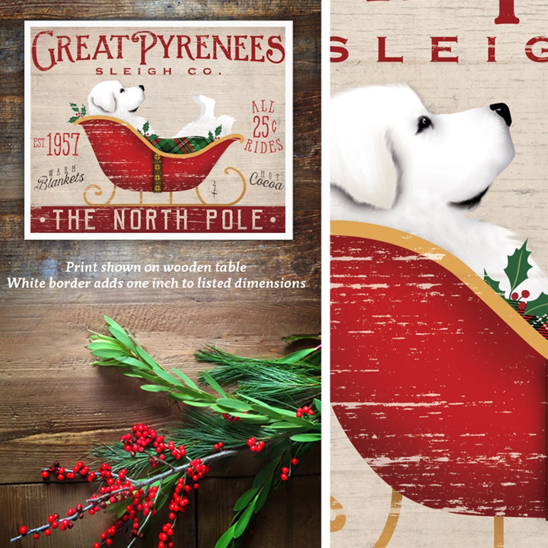 Great Pyrenees, Dog, Sleigh, Sleigh Rides, Christmas, Winter, Holiday ...