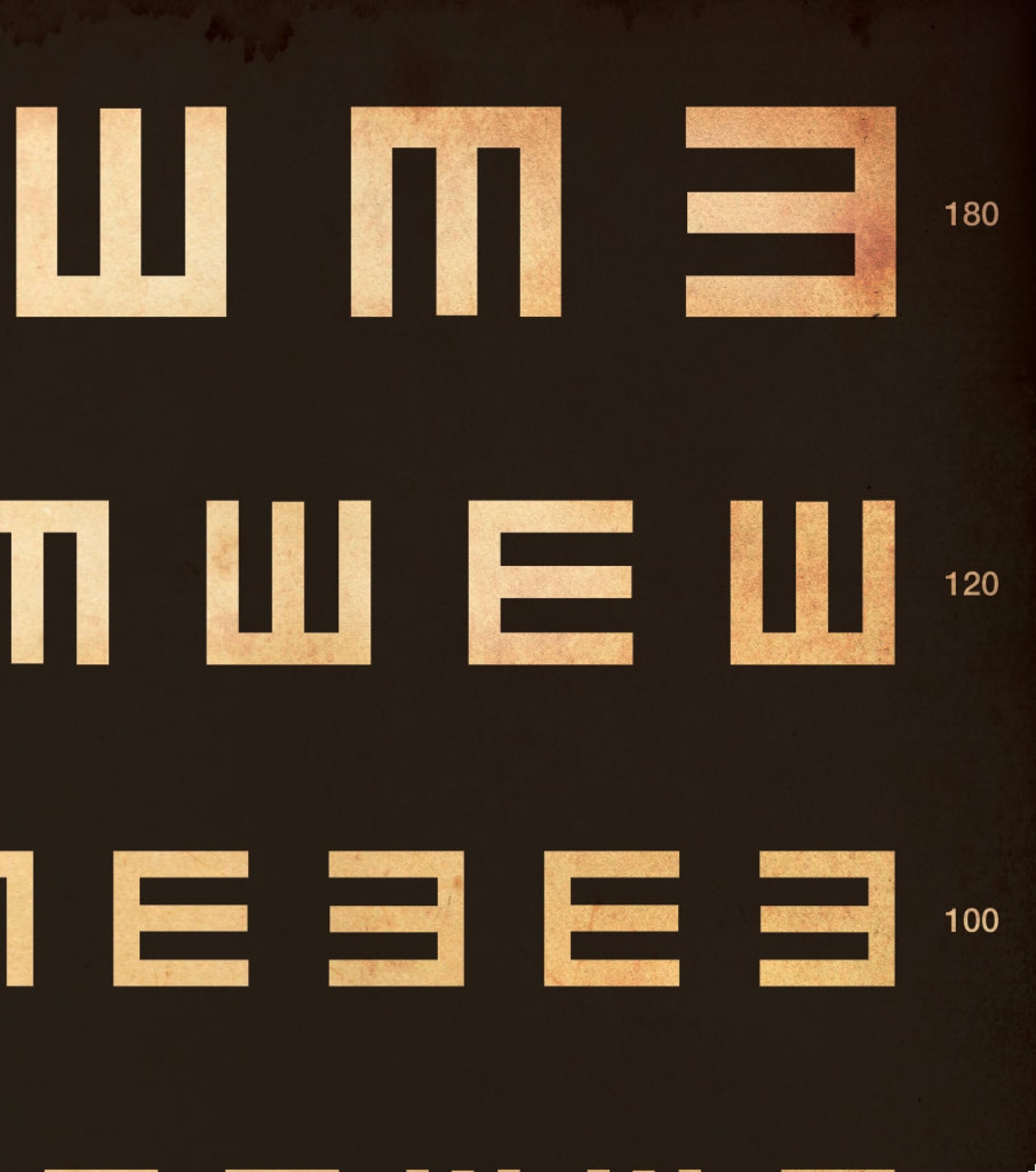 Tumbling E EYE Exam Chart Vintage Style Graphic Artwork Giclee - Etsy