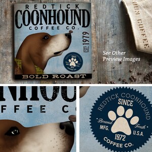 Redtick Coonhound, Dog, Dog Art, Dog Lover, Coffee Lover, Coffee ...